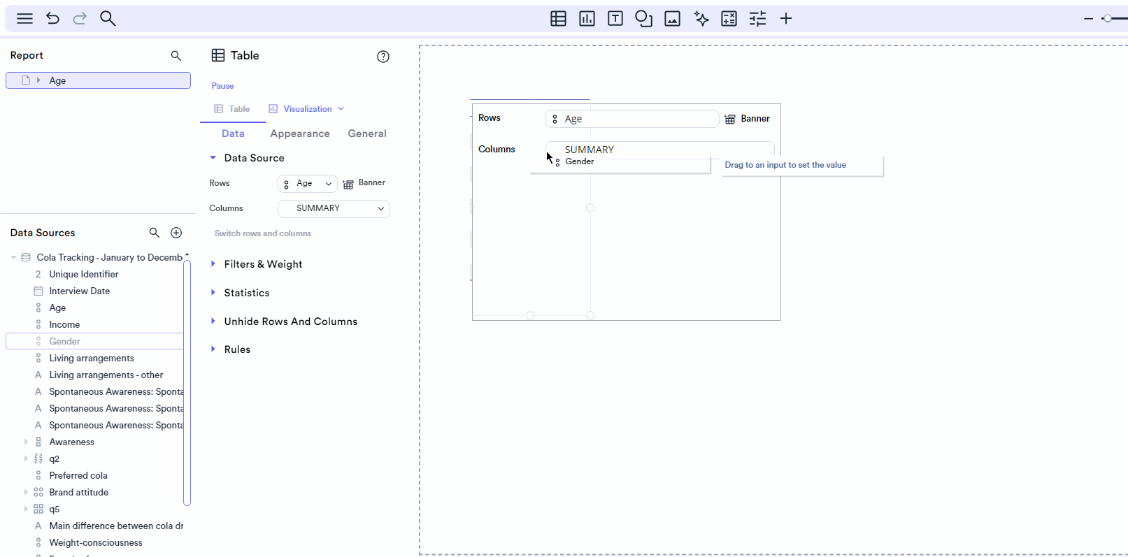 Easily Perform Standard Analyses – Displayr Help
