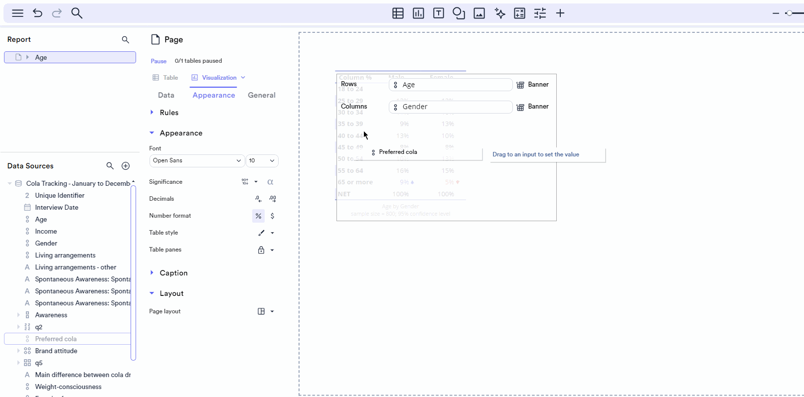 Easily Perform Standard Analyses – Displayr Help