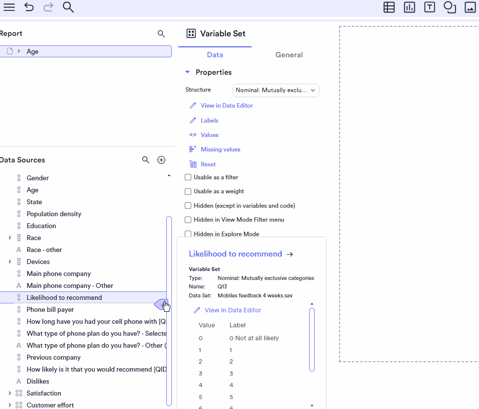 Easily Perform Standard Analyses – Displayr Help