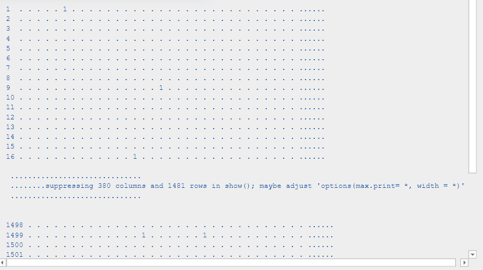 How To Hook Up A Term Document Matrix Or Sparse Matrix To Custom R Code Displayr Help