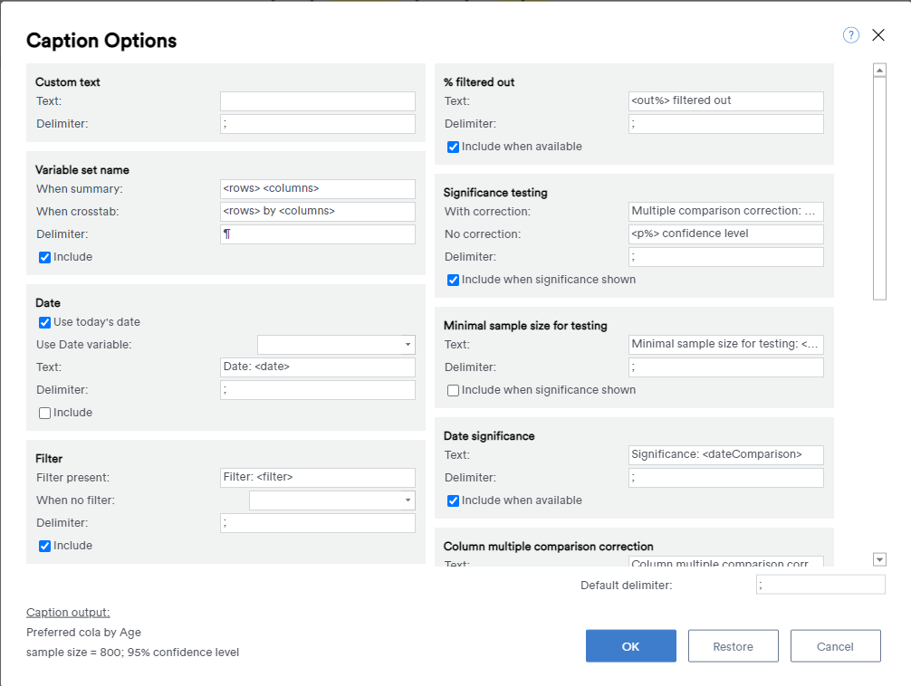 How to Show / Hide / Edit Captions for Tables and Charts – Displayr Help
