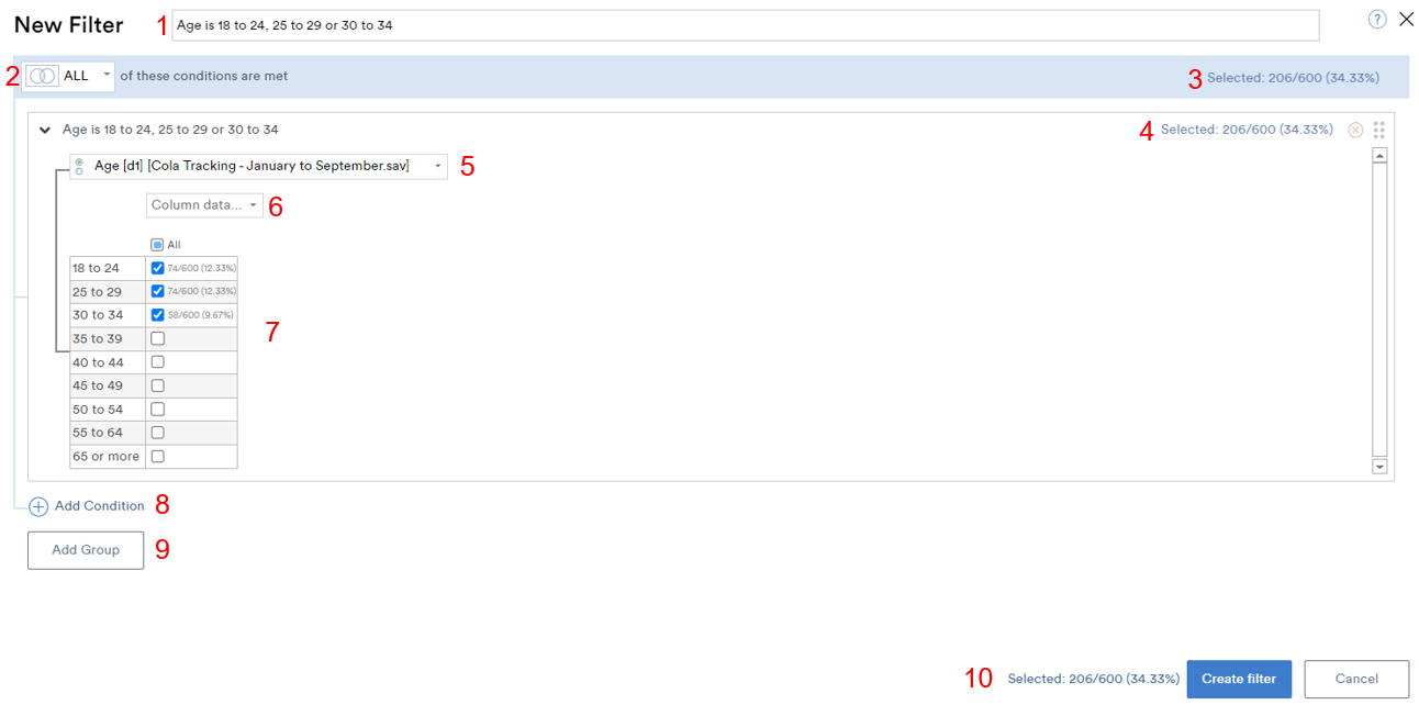How to Create a Simple Filter – Displayr Help