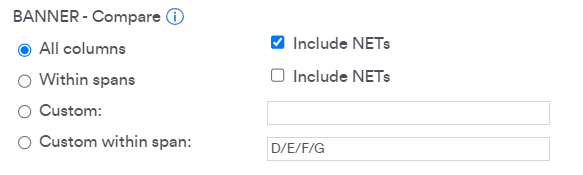 How to Specify Columns to be Compared in a Table – Displayr Help