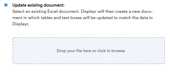 How to Update an Excel Document from Displayr – Displayr Help