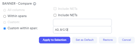 How to Specify Columns to be Compared in a Table – Displayr Help