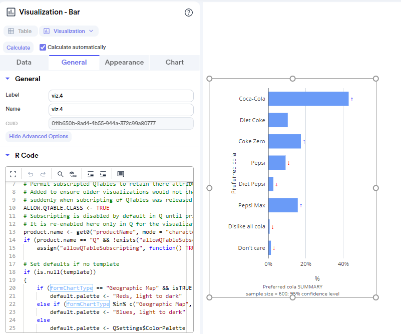 Adding Calculations Into The R Code Of Visualizations Displayr Help 6848