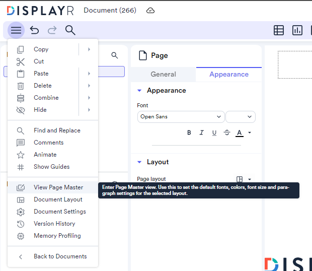 How to Insert Your Company Logo in the Page Master – Displayr Help